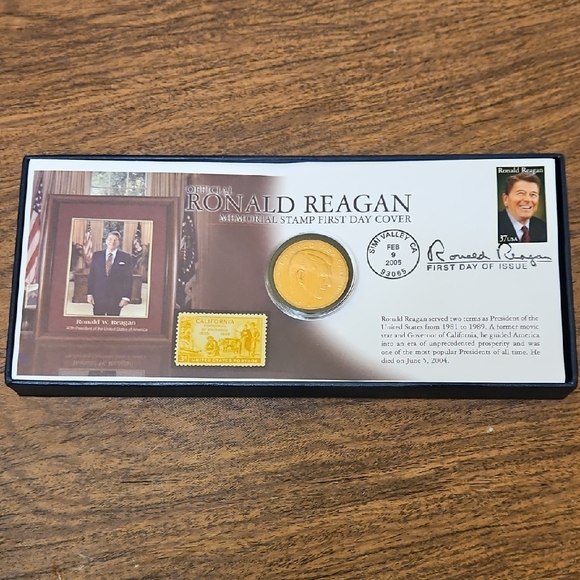 Morgan mint | Other | Morgan Mint Ronald Reagan Memorial Stamp And Coin ...